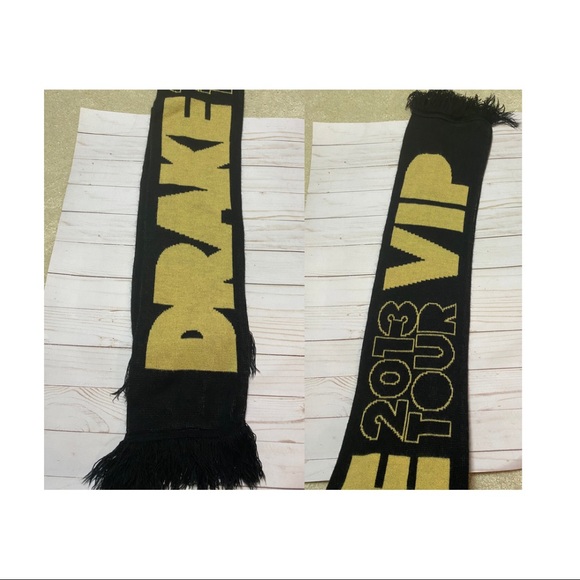 Accessories | Drake 213 Vip Tour Knitted Fringe Scarf 40in Black And ...
